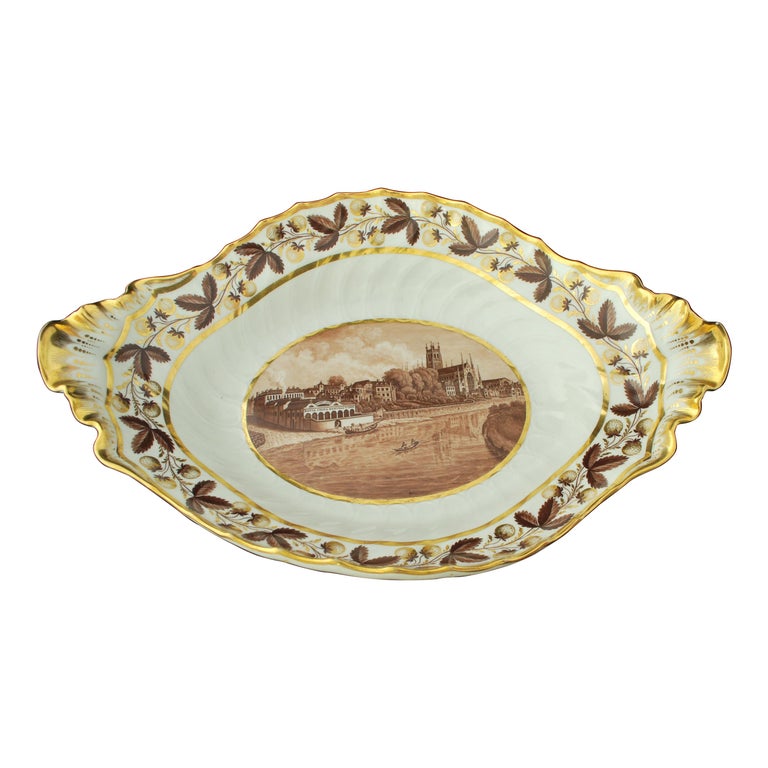 Comport Painted with View of the Flight Barr Factory, circa 1800 at 1stDibs