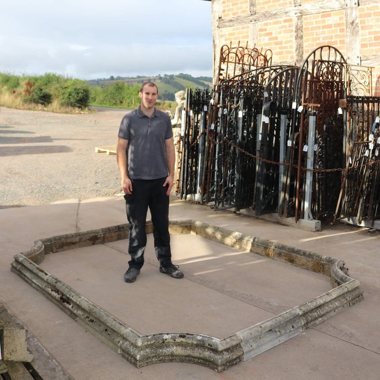 Composition Stone Garden Fountain or Pond Surround For Sale at 1stDibs
