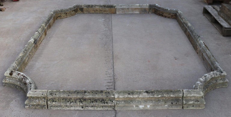 Composition Stone Garden Fountain or Pond Surround For Sale at 1stDibs