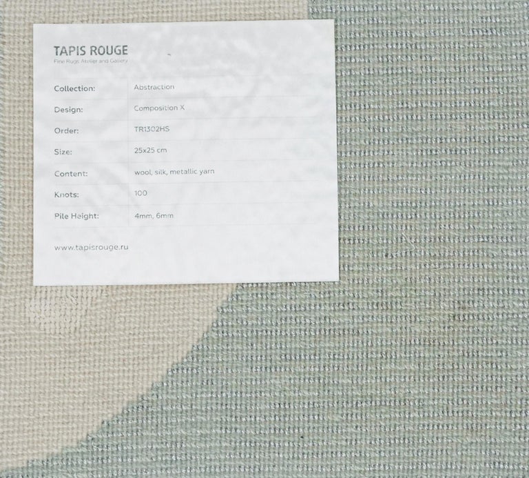 Composition X - Multi-Color Bright Hand Knotted Wool Silk Rug For Sale ...