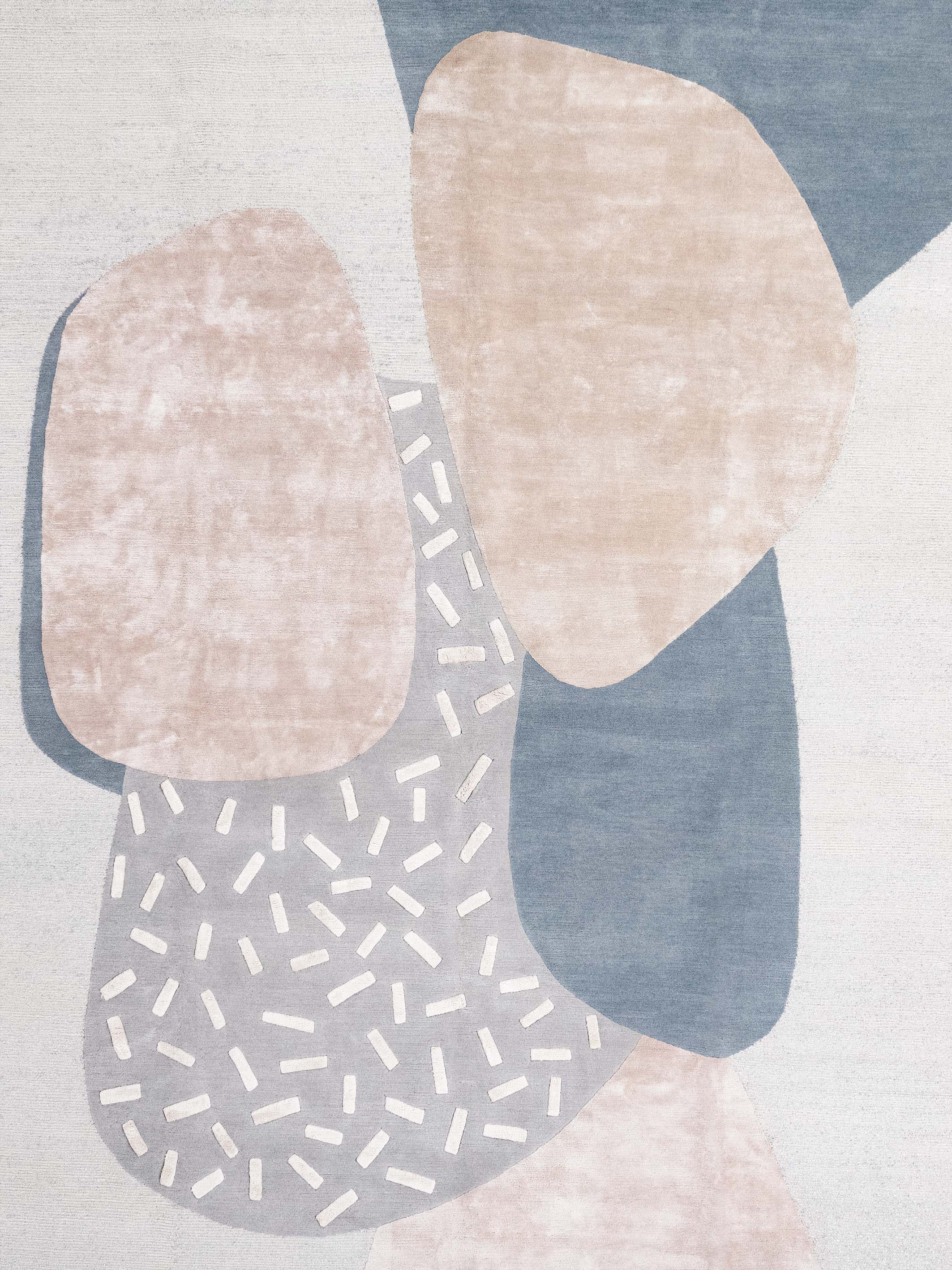 Tapis Rouge rug Blue Pink Beige Hand Knotted Wool Silk - Composition ...