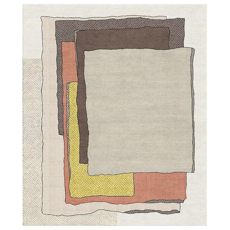 Composition XII.II - Designer Modern Hand Knotted Wool Silk Rug For ...