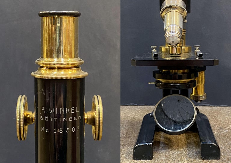 Compound Microscope with Box and Key by R. Winkel, Göttingen, Nr. 18507 ...