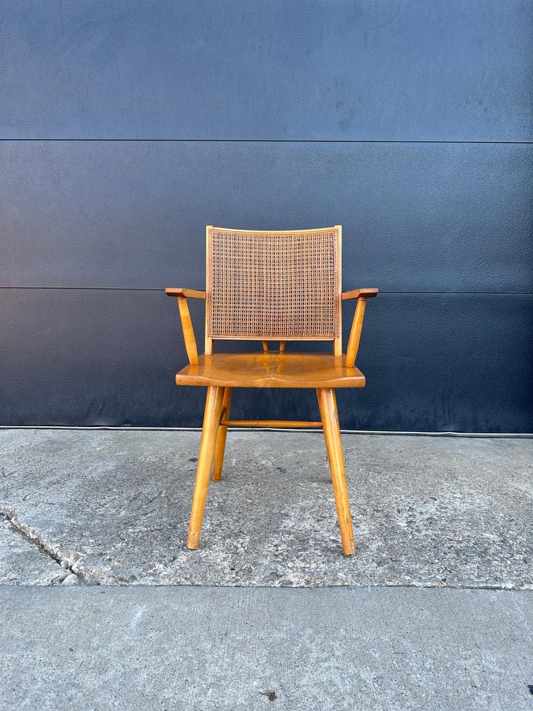 Conant Ball Midcentury Maple and Cane Back Armchair For Sale at 1stDibs
