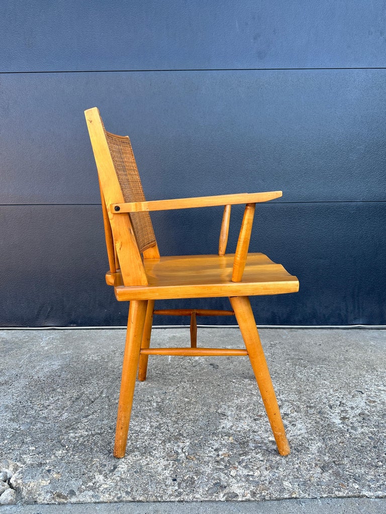 Conant Ball Midcentury Maple and Cane Back Armchair For Sale at 1stDibs