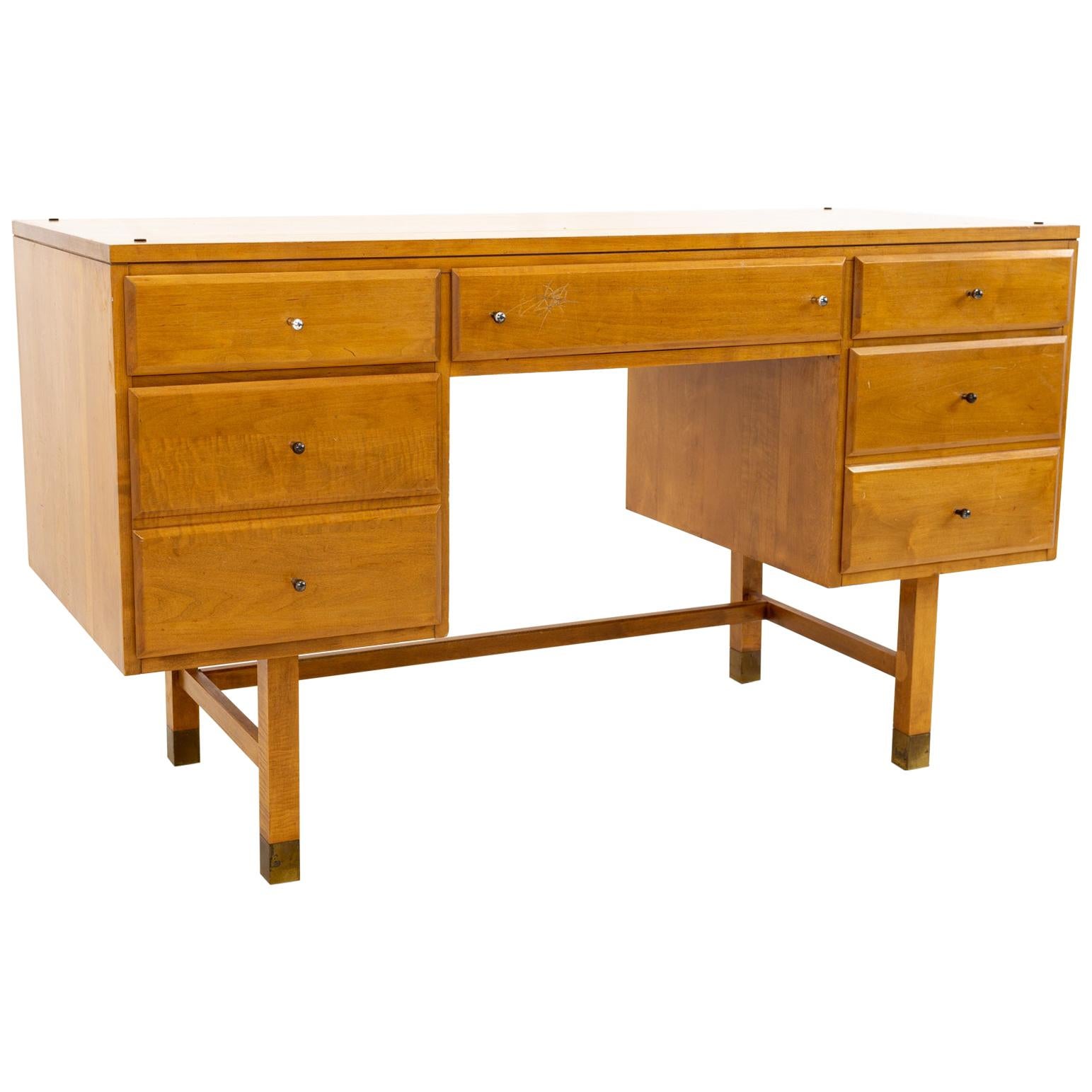 Midcentury Geometric Johnny Carson Style Desk at 1stDibs