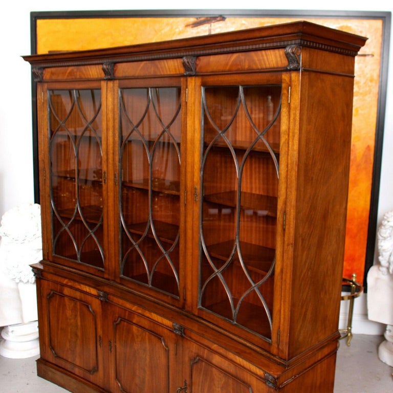 Concave Glazed Bookcase Bevan Funnel Display Cabinet Mahogany Astragal ...