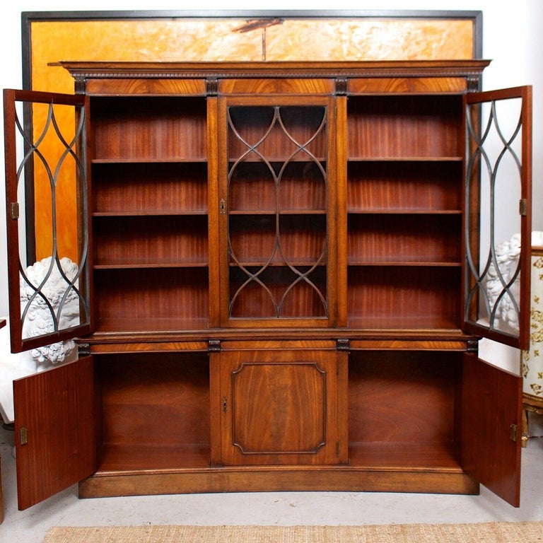 Concave Glazed Bookcase Bevan Funnel Display Cabinet Mahogany Astragal ...