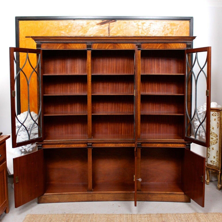 Concave Glazed Bookcase Bevan Funnel Display Cabinet Mahogany Astragal ...