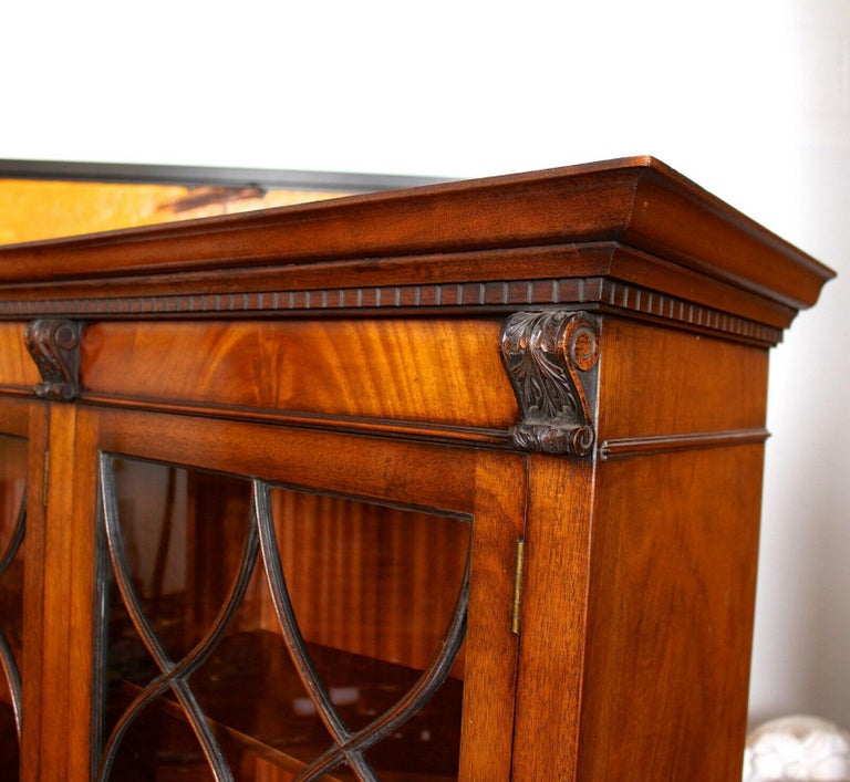 Concave Glazed Bookcase Bevan Funnel Display Cabinet Mahogany Astragal ...