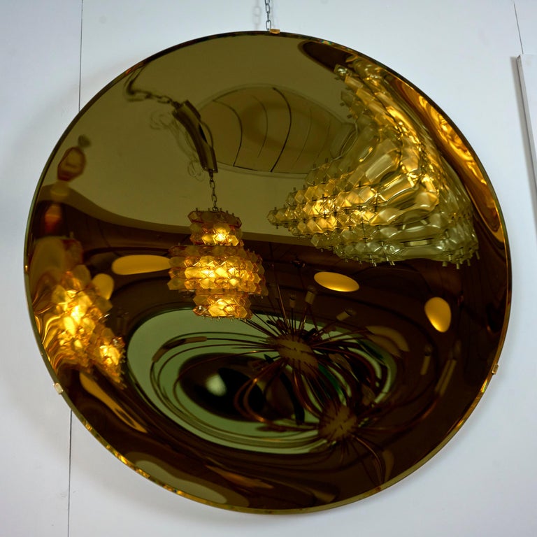 Concave Mirror Sculpture in Antique Glass For Sale at 1stDibs
