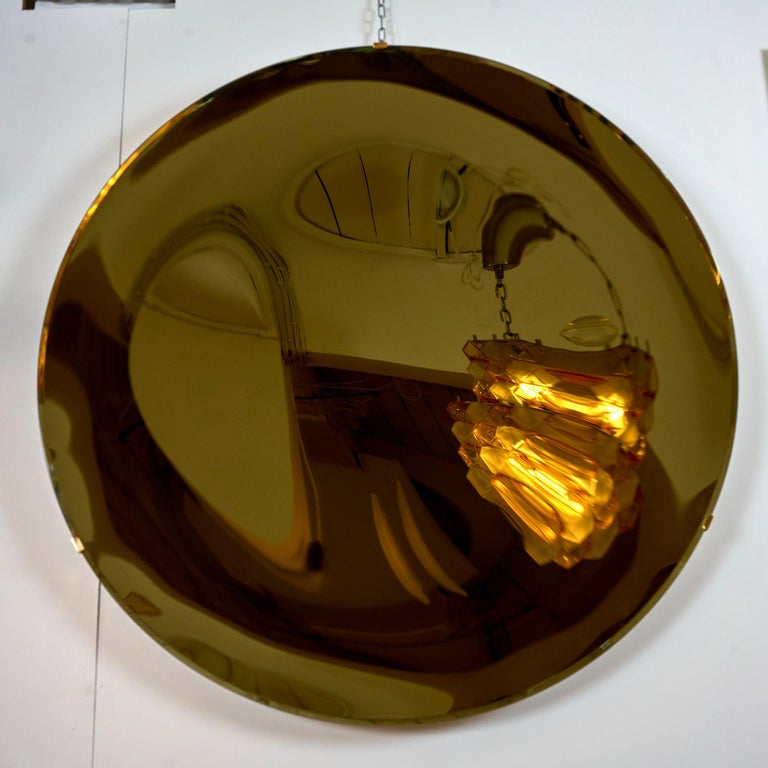 Concave Mirror Sculpture in Antique Glass For Sale at 1stDibs