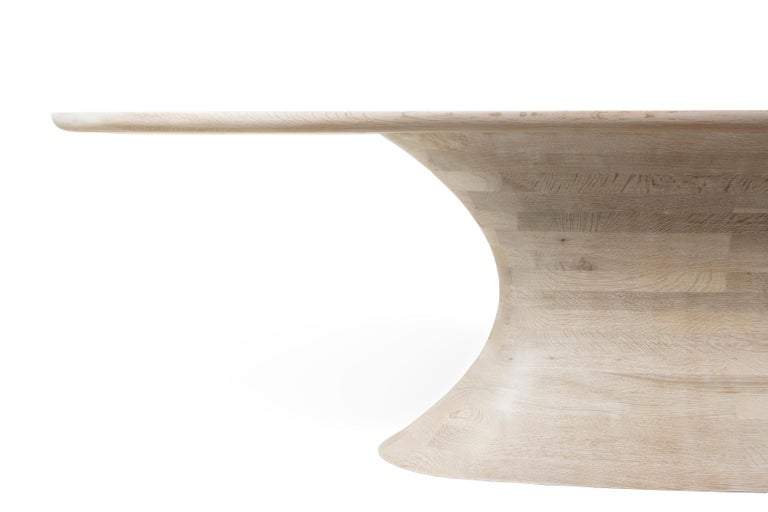 CONCAVE Statement Dining Table in White Oak For Sale at 1stDibs