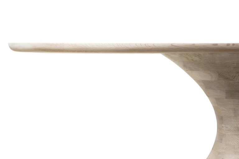 CONCAVE Statement Dining Table in White Oak For Sale at 1stDibs