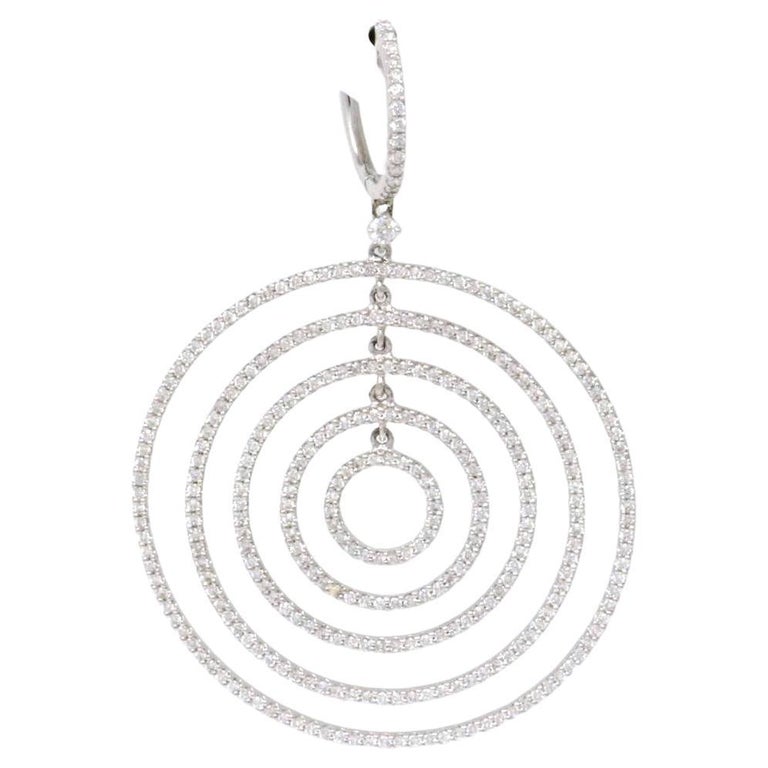 Concentric Diamond Fashion Earrings 3.46ct For Sale at 1stDibs