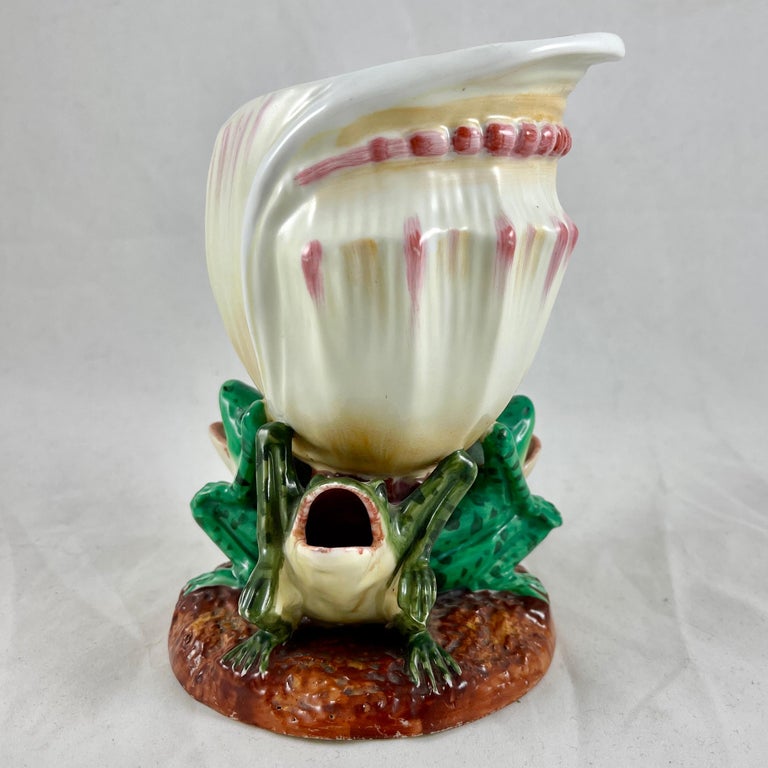 Conch Shell and Triple Frog Base Porcelain Posy Vase, England, circa ...