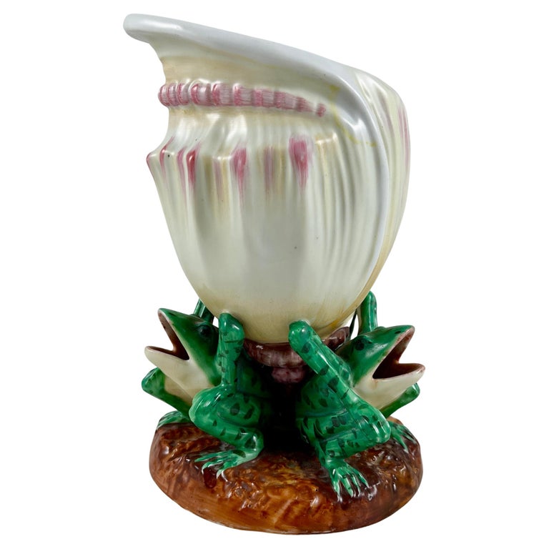 Conch Shell and Triple Frog Base Porcelain Posy Vase, England, circa ...