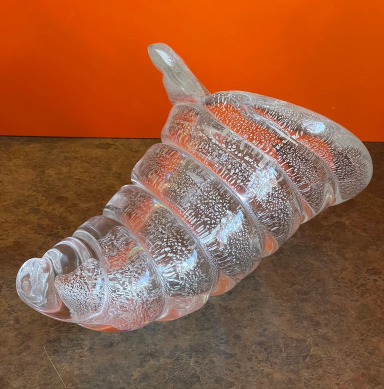 Conch Shell Art Glass Bowl by Glass Studio Murano For Sale at 1stDibs