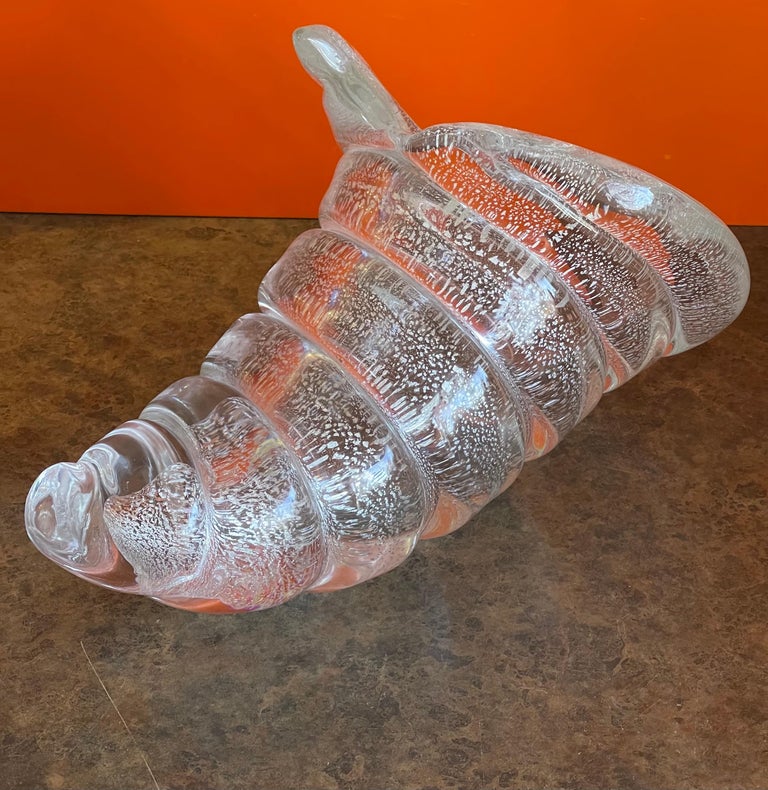 Conch Shell Art Glass Bowl by Glass Studio Murano For Sale at 1stDibs
