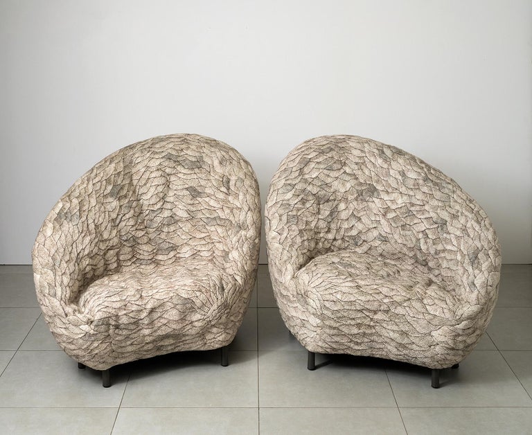 Conchas, Pair of Armchairs and Shared Footrest by Ayala Serfaty, Israel ...