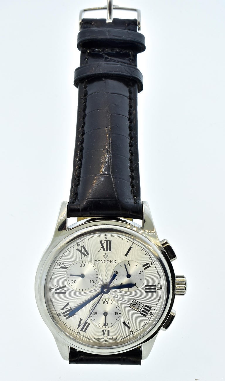 Concord Chronograph Stainless Steel Wristwatch at 1stDibs | concord watchs