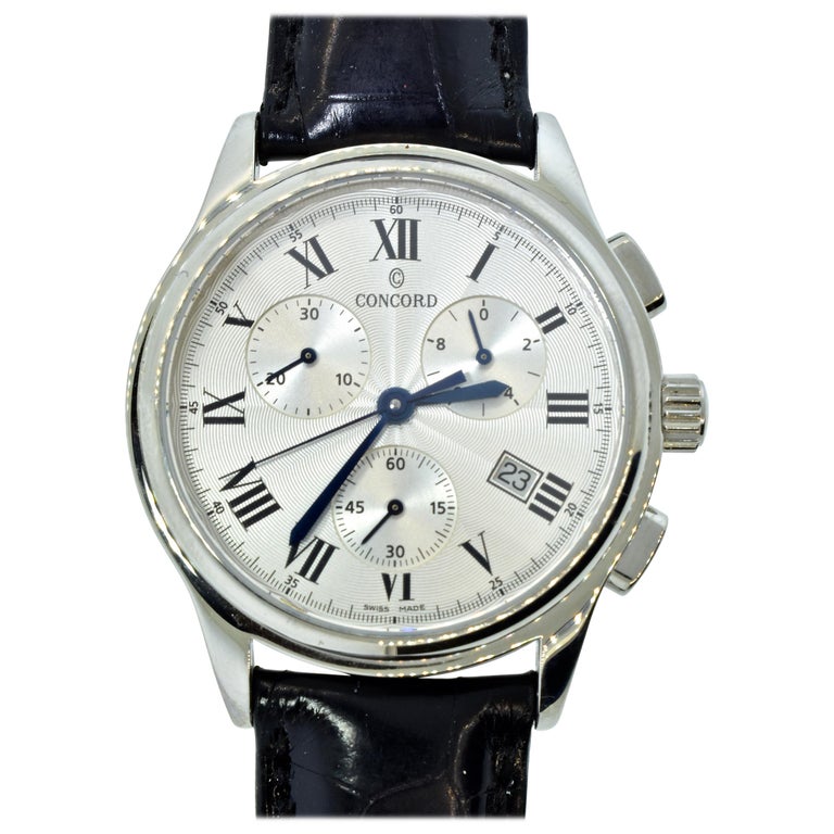 Concord Chronograph Stainless Steel Wristwatch at 1stDibs | concord watchs