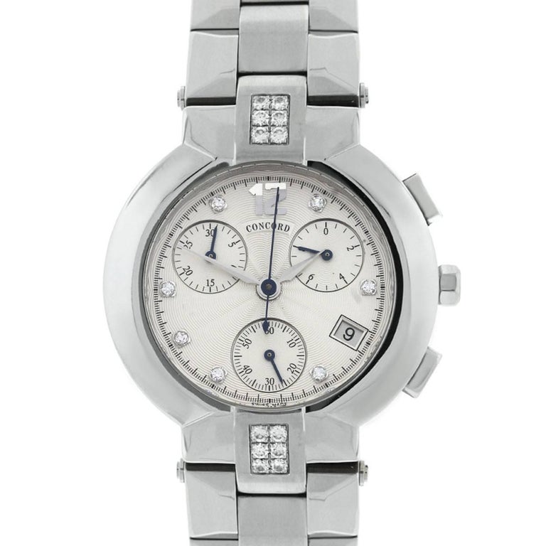 Concord La Scala Chronograph Dial Diamond Wristwatch at 1stDibs
