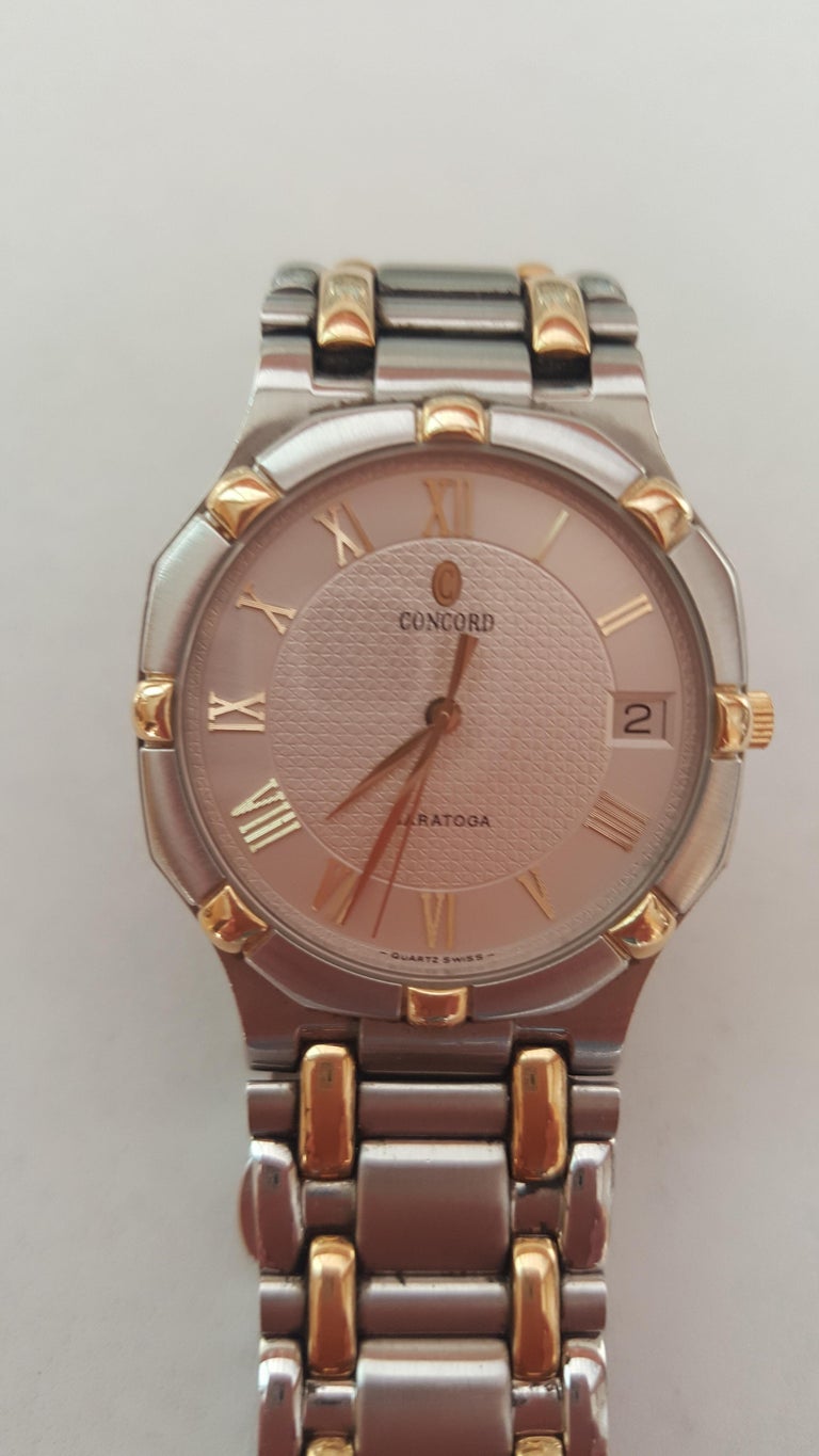 Concord Saratoga Men's Watch Gold and Stainless Steel 1558237 18 Karat ...