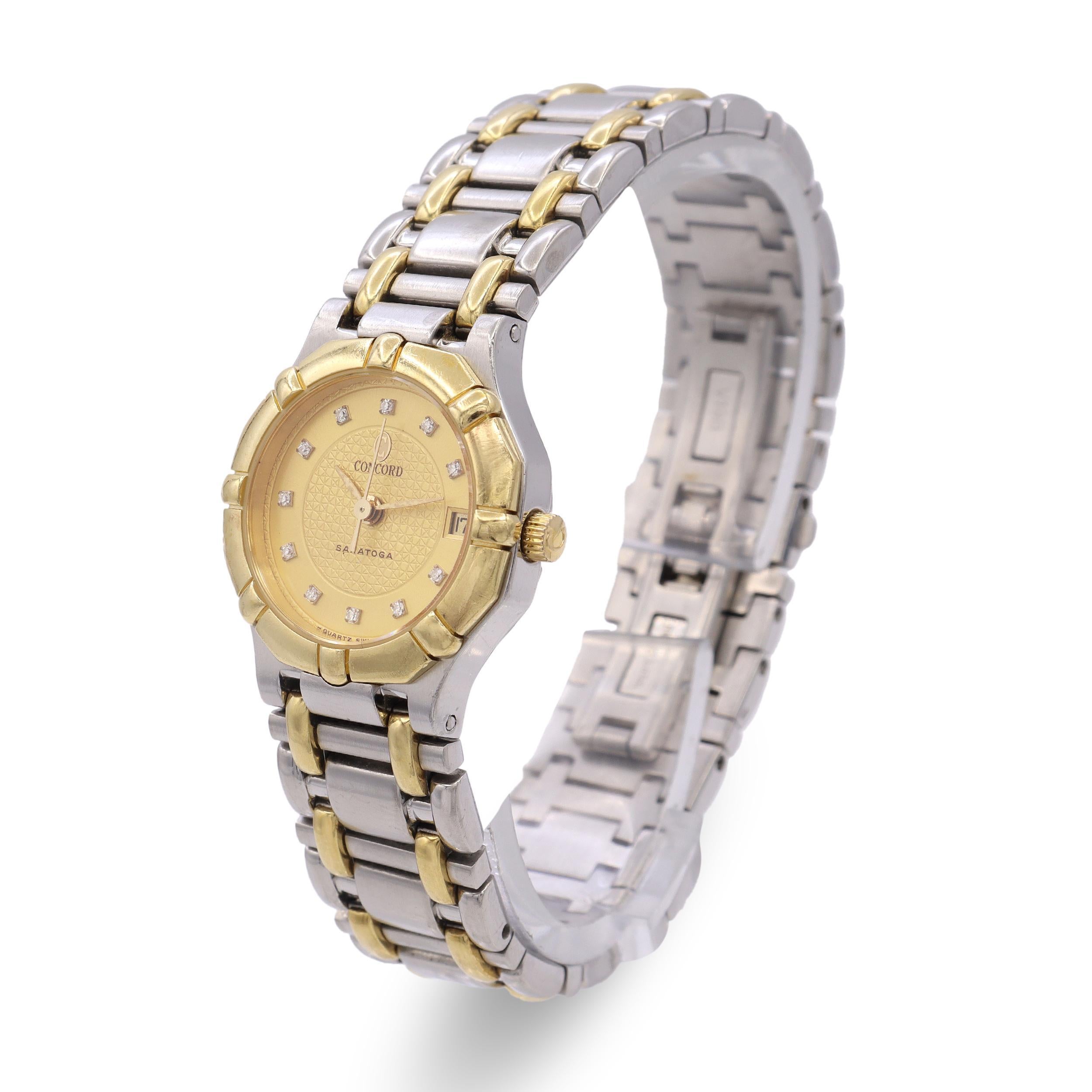 Concord Saratoga Two Tone Diamond Dial Ladies Quartz Watch For Sale at ...