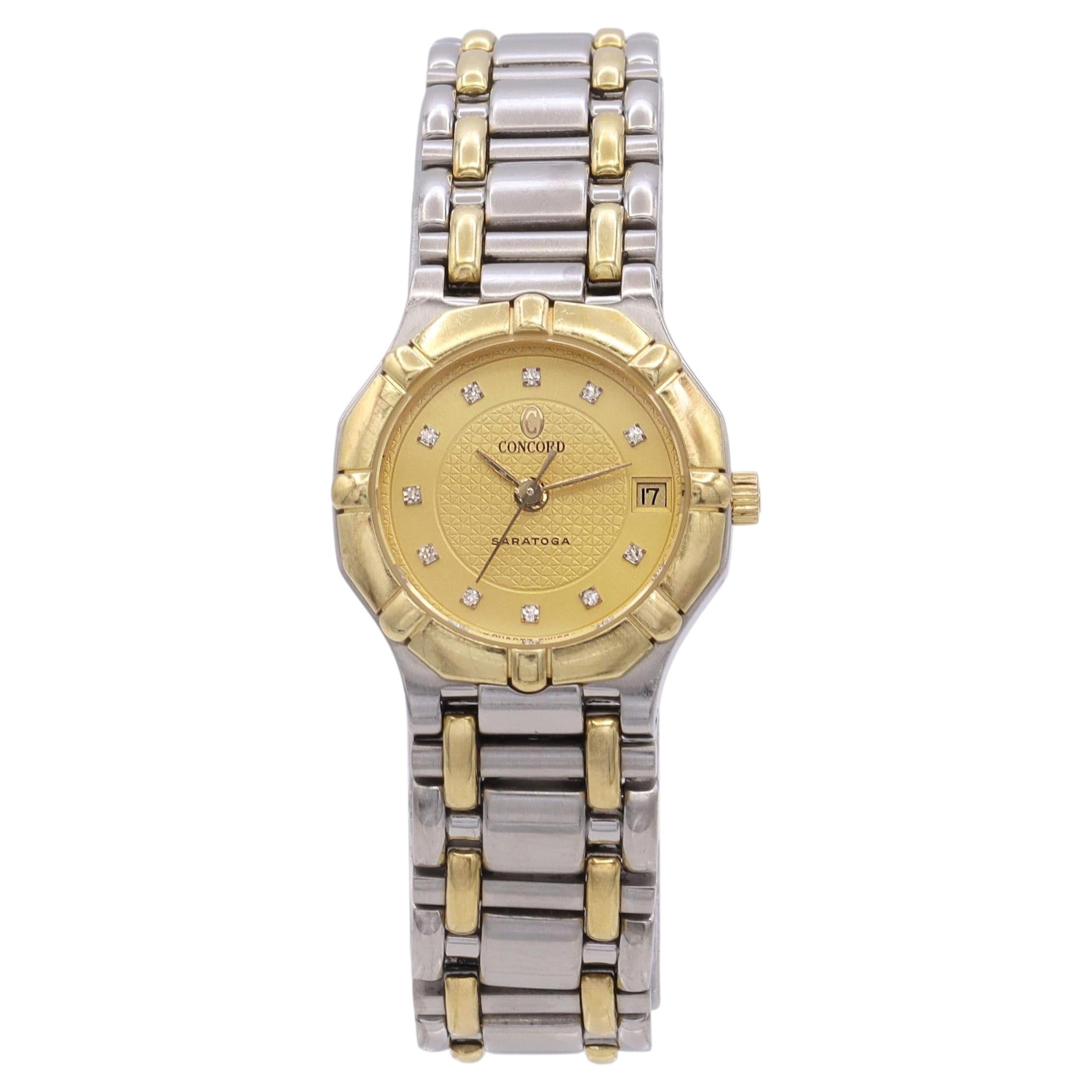 Concord Saratoga Two Tone Diamond Dial Ladies Quartz Watch For Sale at ...