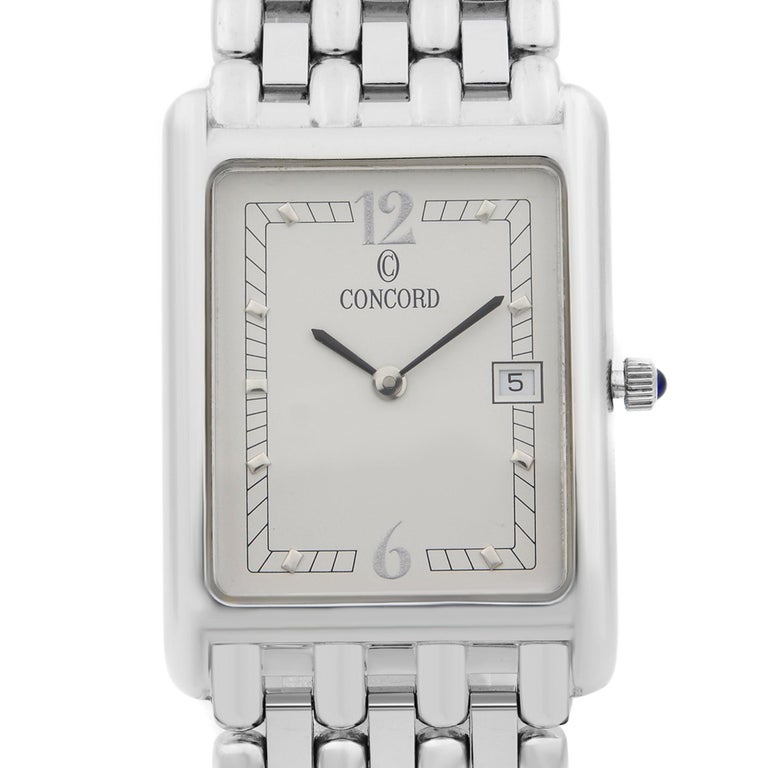 Concord Veneto 18 Karat White Gold Date White Dial Quartz Men's Watch ...