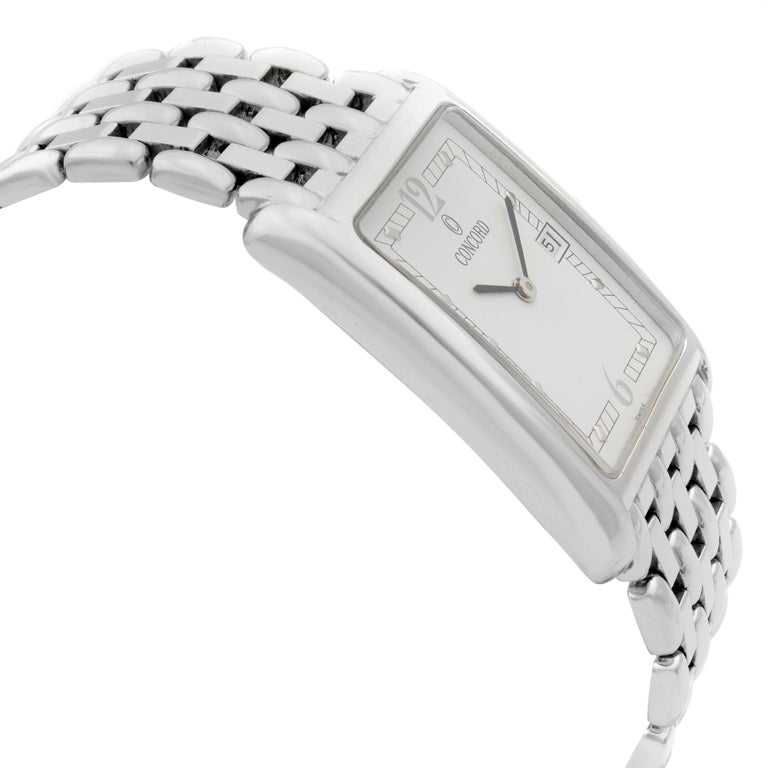 Concord Veneto 18 Karat White Gold Date White Dial Quartz Men's Watch ...