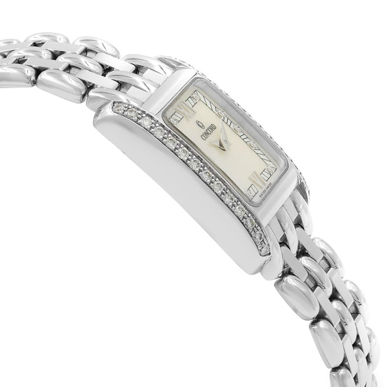 Concord Veneto MOP 18 Karat Gold Diamond Quartz Ladies Cream Watch 61 ...