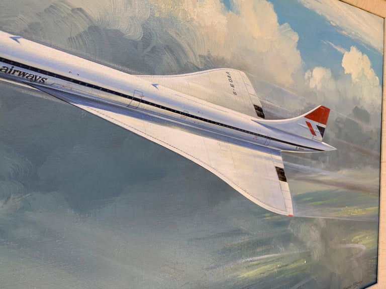 Concorde by Douglas Ettridge, Oil on Canvas, Circa 1976 For Sale at 1stDibs