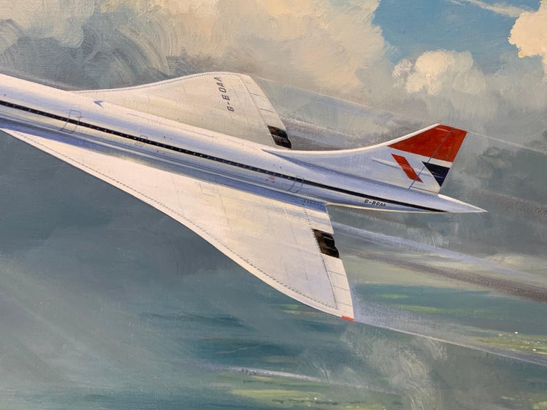 Concorde by Douglas Ettridge, Oil on Canvas, Circa 1976 For Sale at 1stDibs