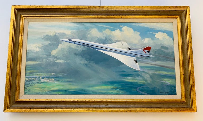 Concorde by Douglas Ettridge, Oil on Canvas, Circa 1976 For Sale at 1stDibs
