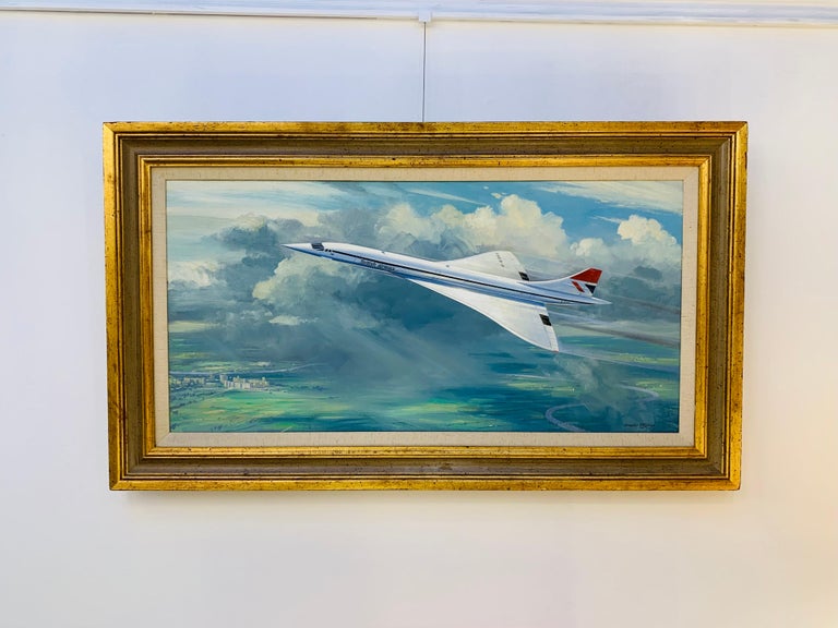 Concorde by Douglas Ettridge, Oil on Canvas, Circa 1976 For Sale at 1stDibs