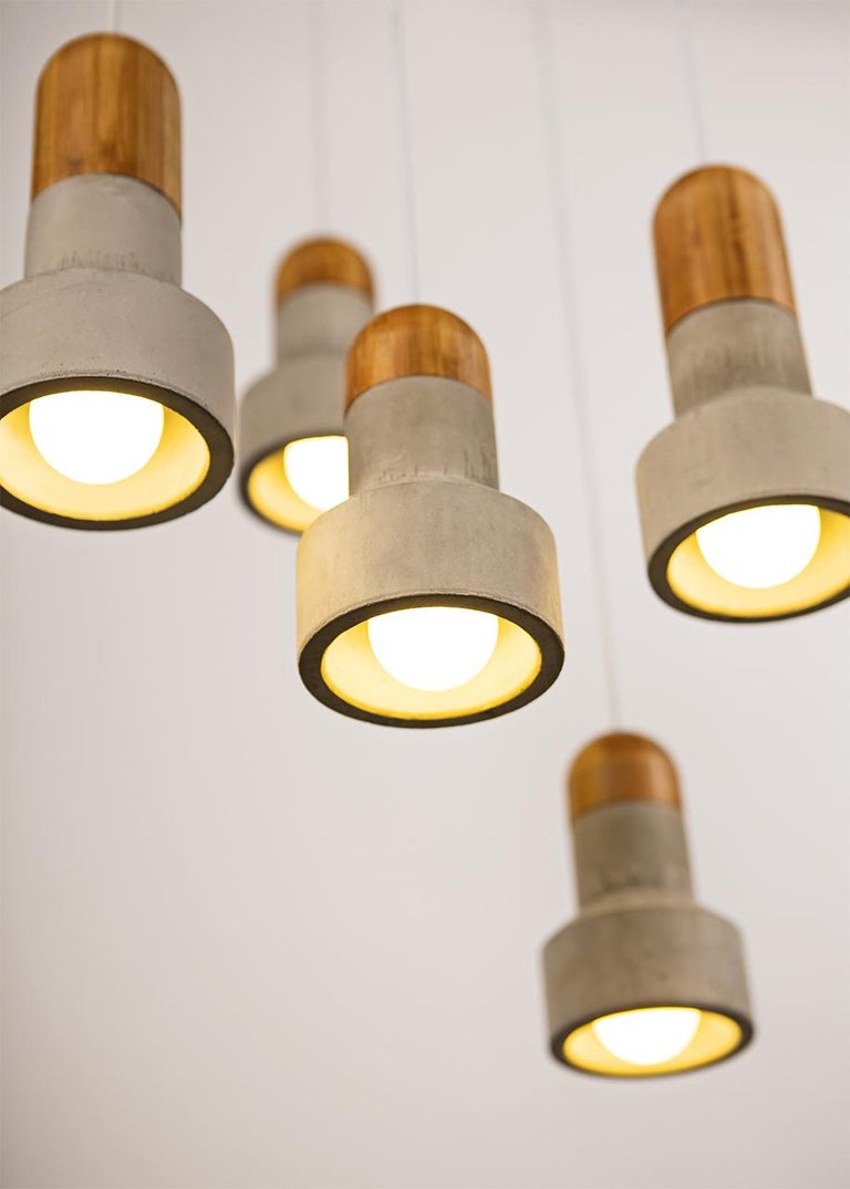 Concrete and Bamboo Ceiling Light 'Qie' For Sale at 1stDibs | concrete ...