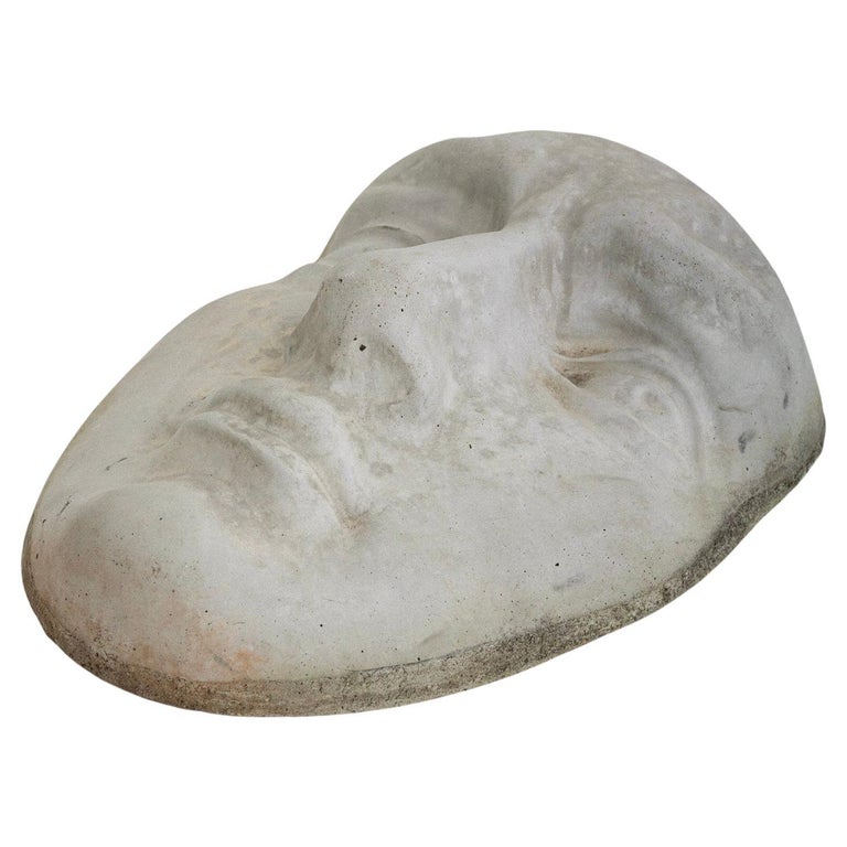 Concrete Casey Stone Face of ‘David’ Garden Art For Sale at 1stDibs