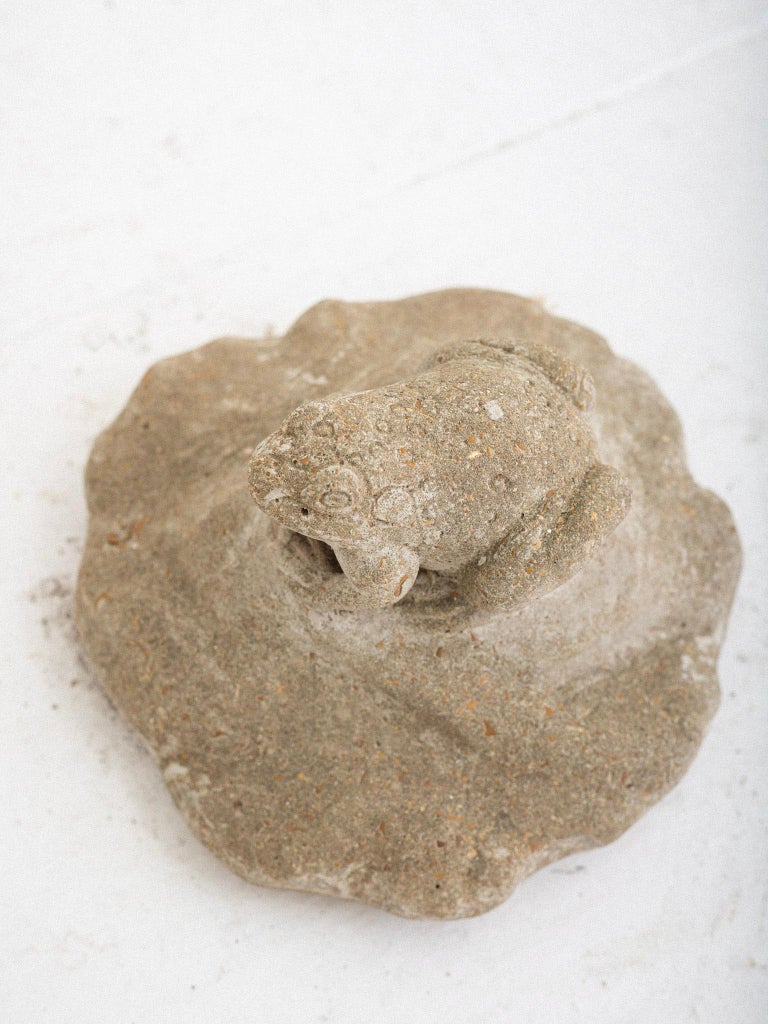 Concrete Cast Stone Frog Garden Art For Sale at 1stDibs
