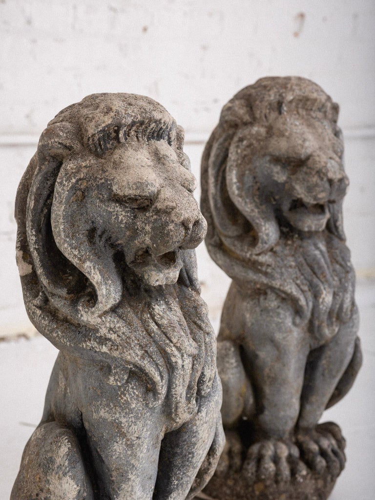 Concrete Cast Stone Lion For Sale at 1stDibs