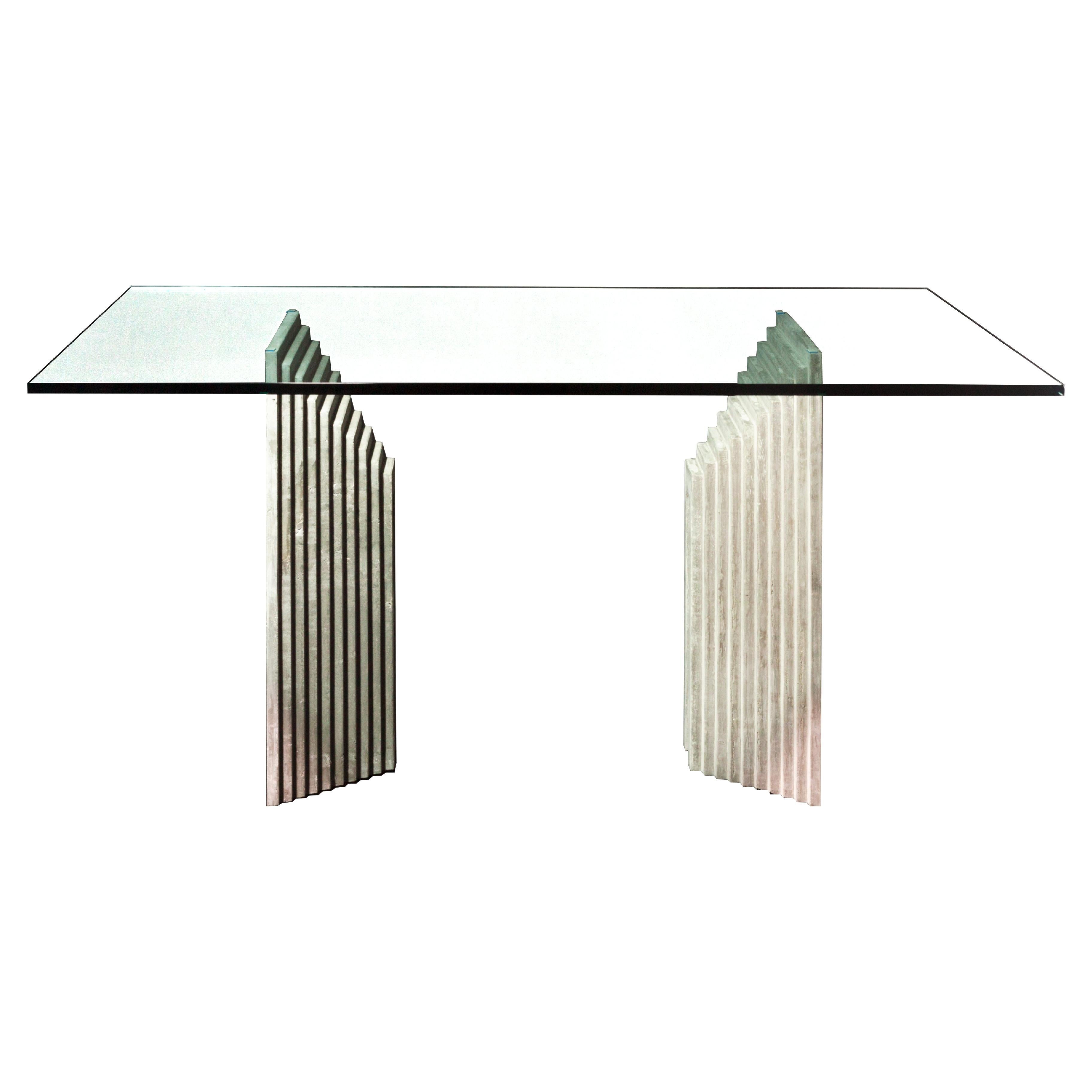 Pillars Massive Concrete Dinner Table For Sale at 1stDibs | pillars table