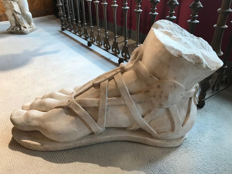 Concrete Roman Ruin Style Figure of Foot with Sandal For Sale at ...