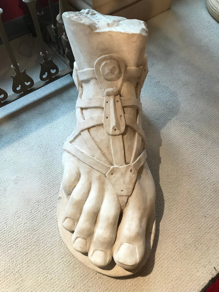 Concrete Roman Ruin Style Figure of Foot with Sandal For Sale at ...