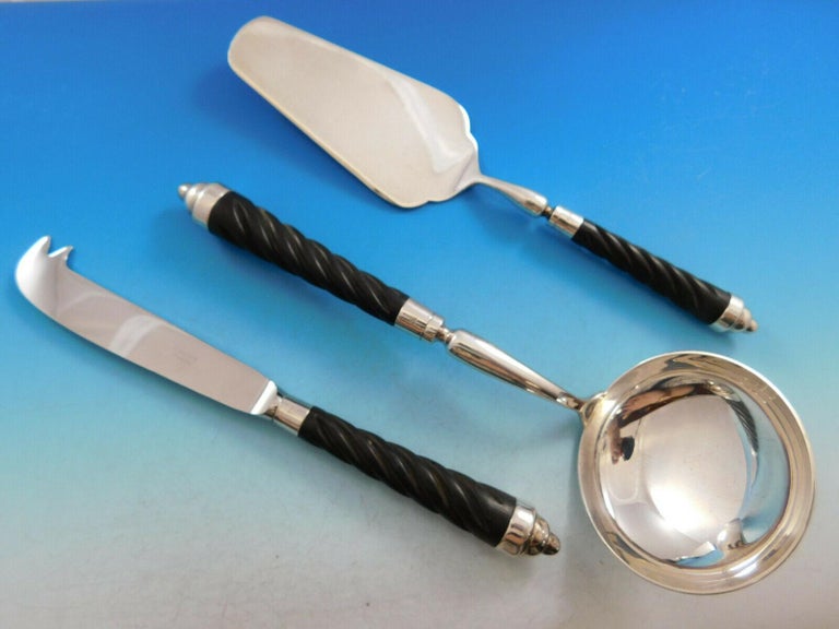 Conde Twisted Ebony by Ercuis French Silverplated Flatware Set Service ...