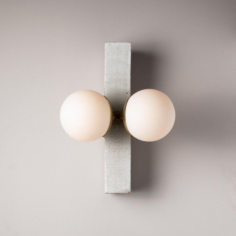 Conduit Linear Sconce 15.2 - Brutalist Ceramic and Brass Sconce For ...