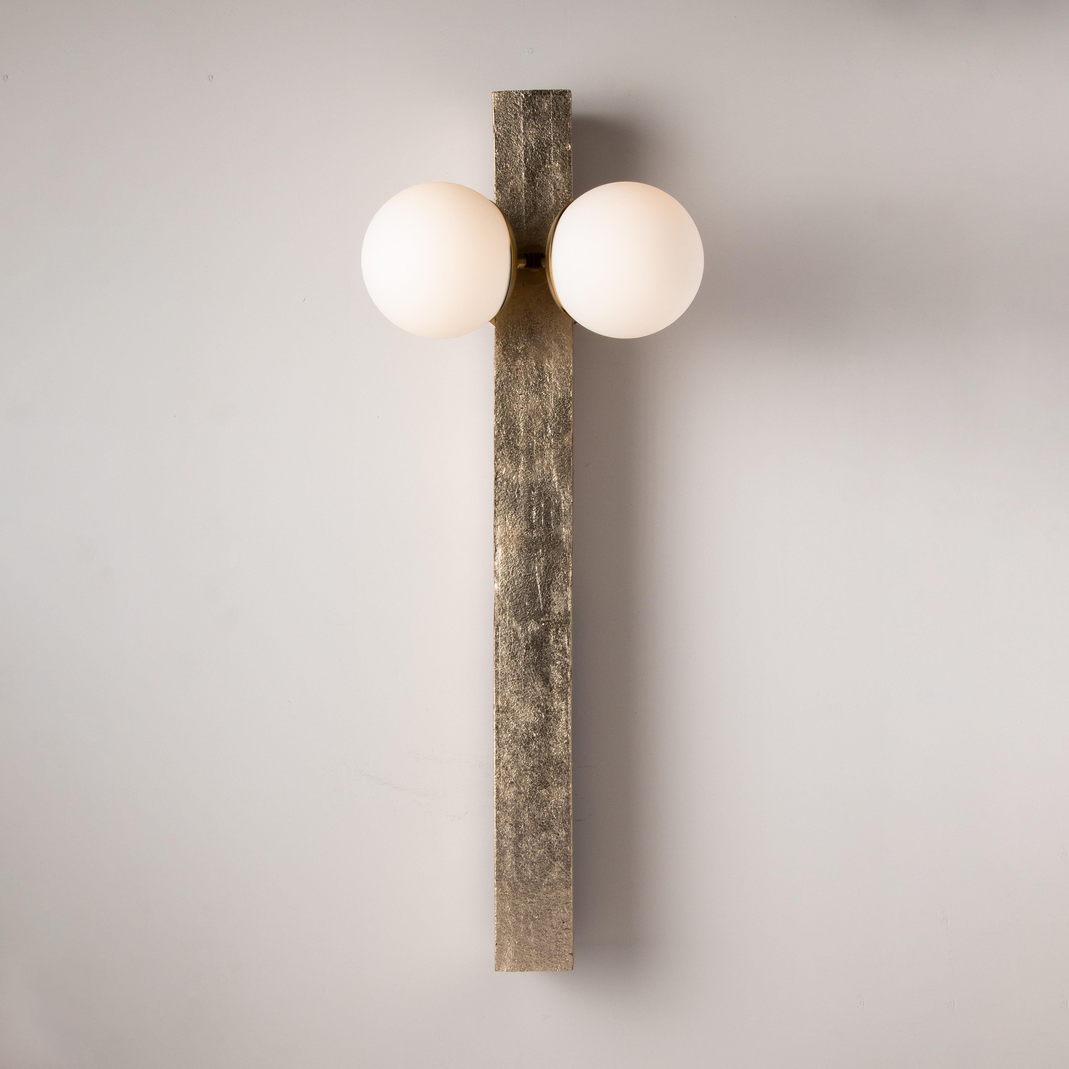 Conduit Linear Sconce 30.2 - Gilded Brutalist Ceramic and Brass Sconce ...