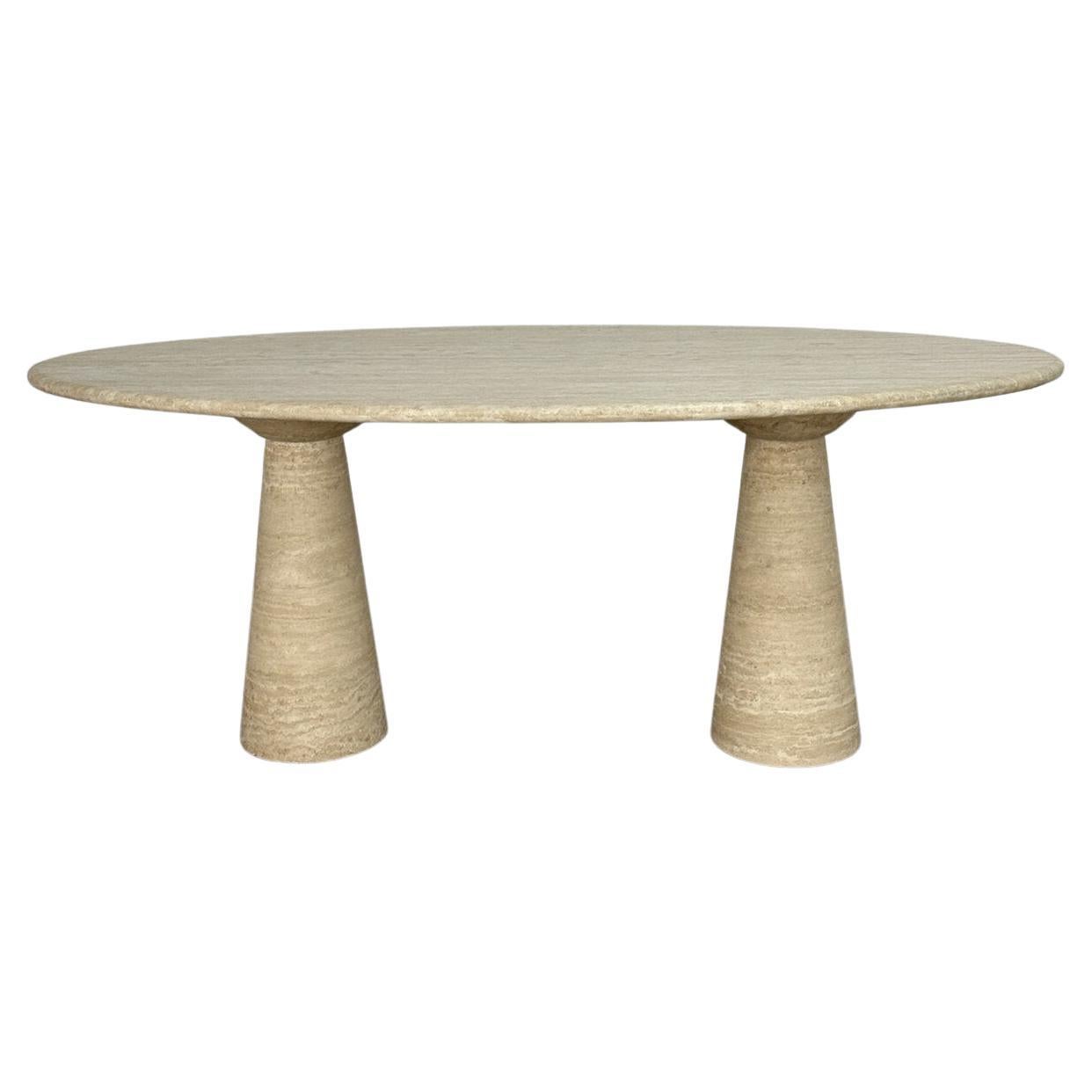 Cone pedestal travertine dining table For Sale at 1stDibs