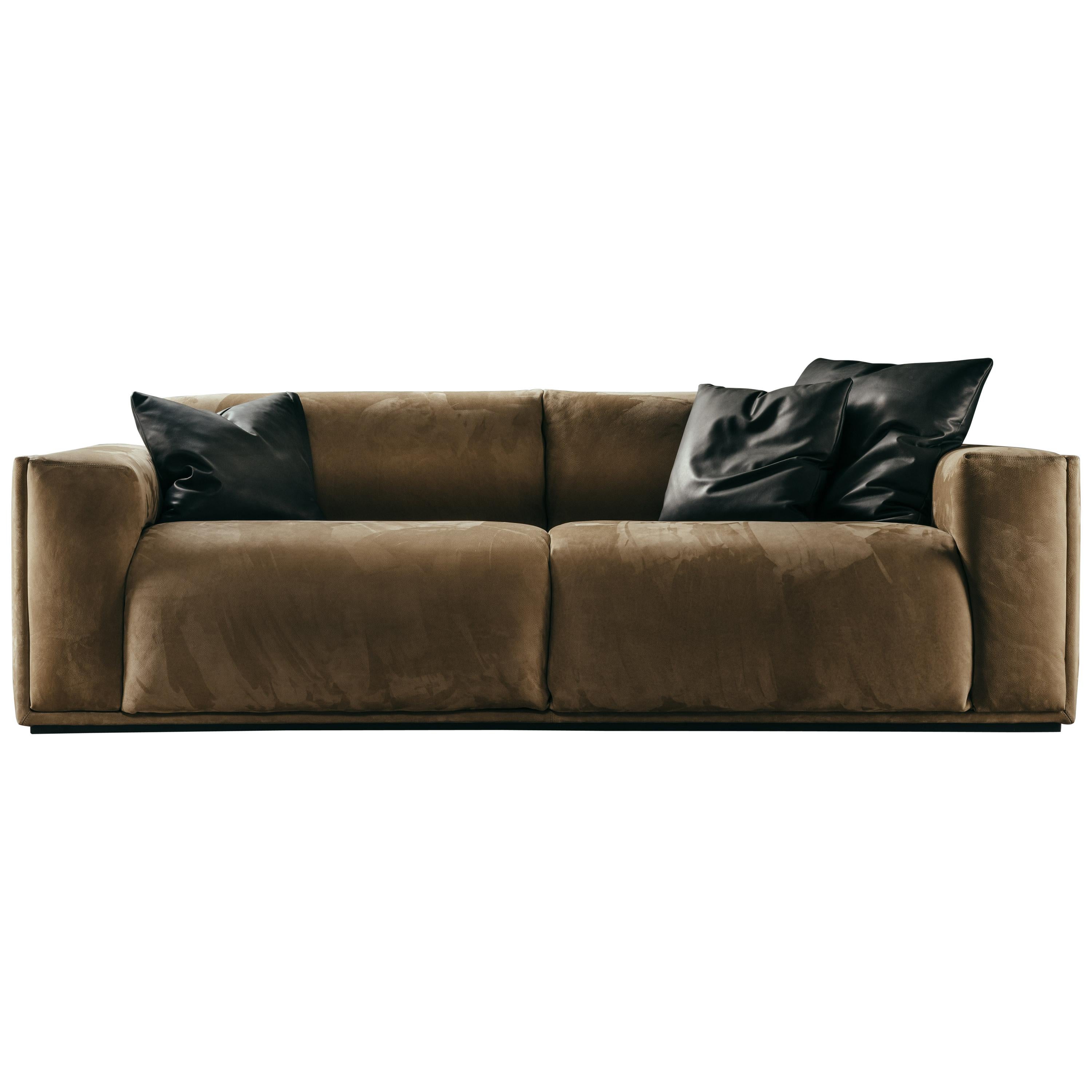 Arflex Cousy Three-Seater Sofa in Brown Leather by Vincent Van Duysen ...