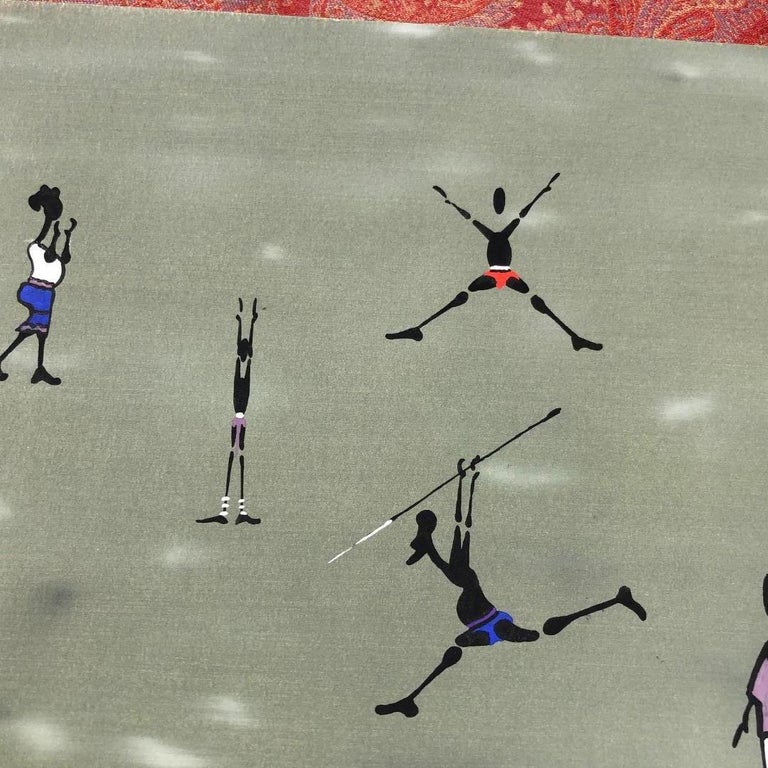 Congo Artist Rene Bokoko Imaginative African Human Gouache at 1stDibs